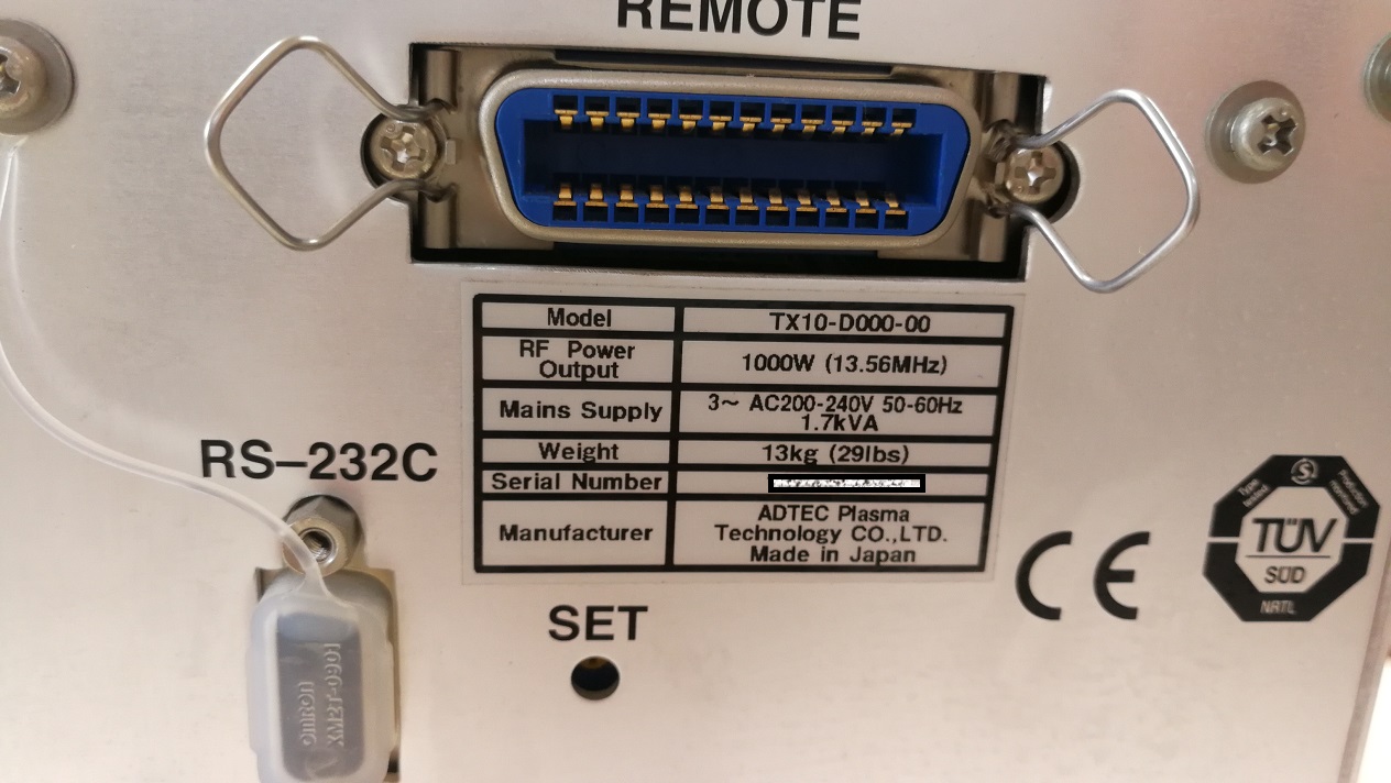 ADTEC RF GENERATOR TX10-D000-00