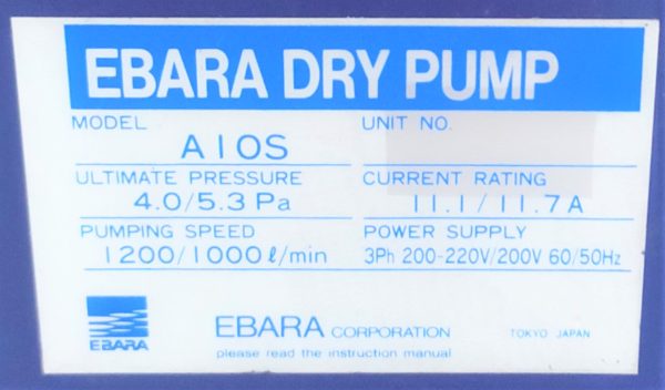 EBARA DRY PUMP A10S