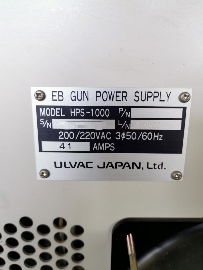 ULVAC HPS-1000 EB POWER SUPPLY
