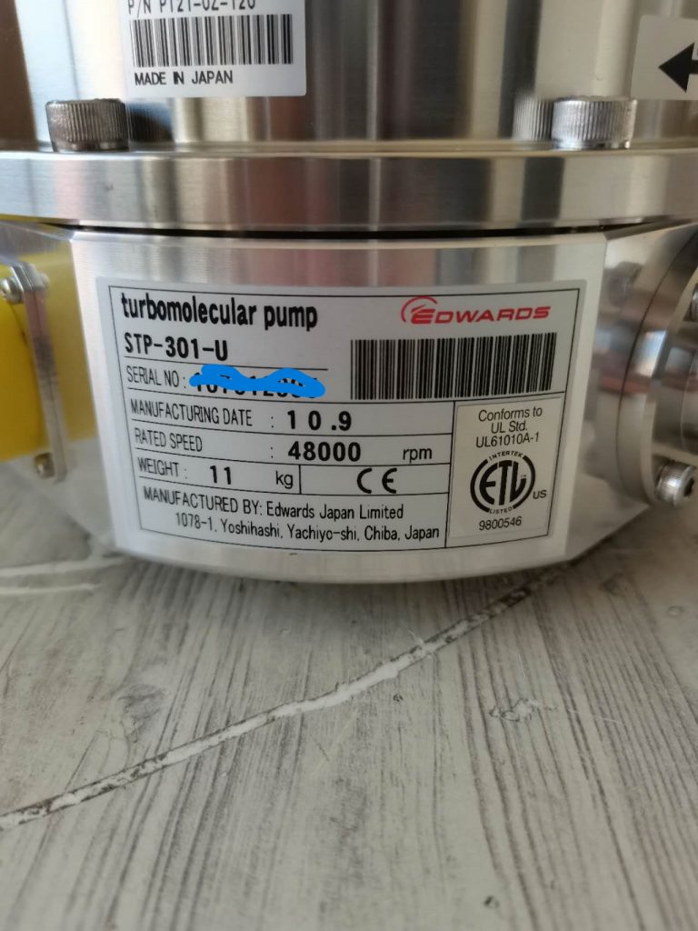 EDWARDS STP-301-U TURBO PUMP - 株式会社森本源