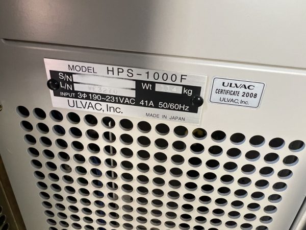 ULVAC HPS-1000F POWER SUPPLY
