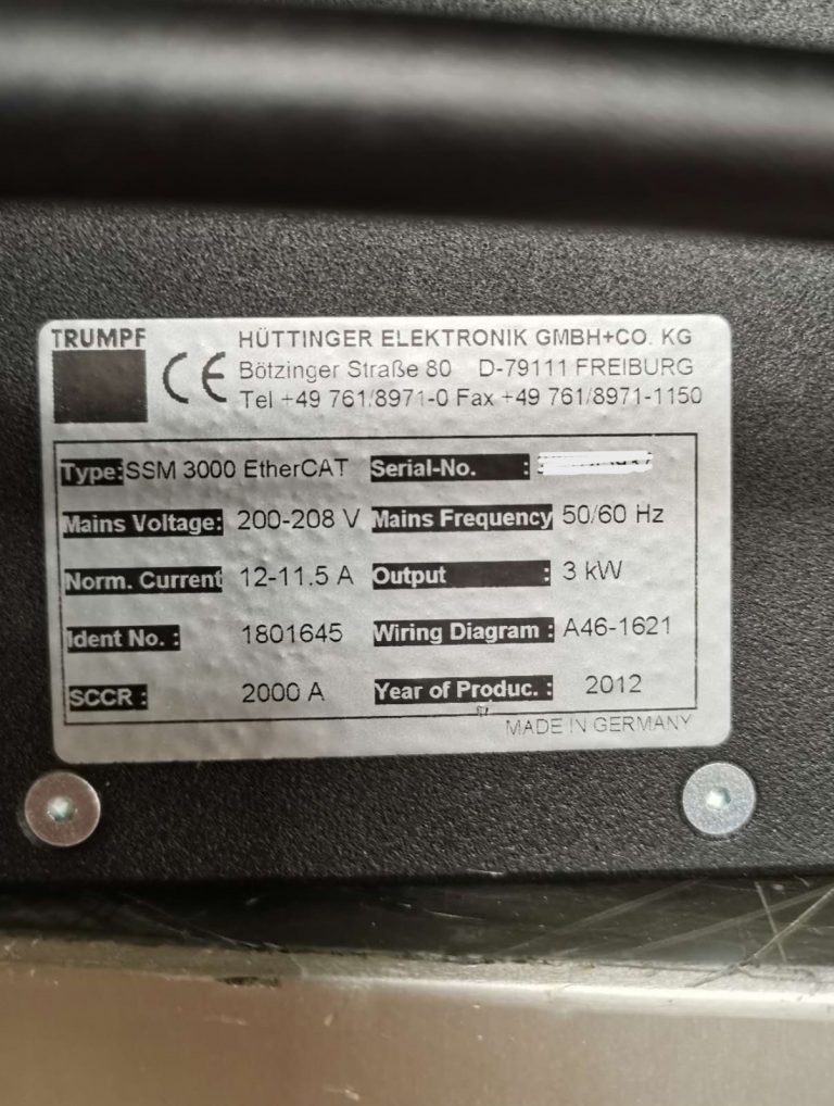 TRUMPF SSM3000ETHER CAT GENERATOR