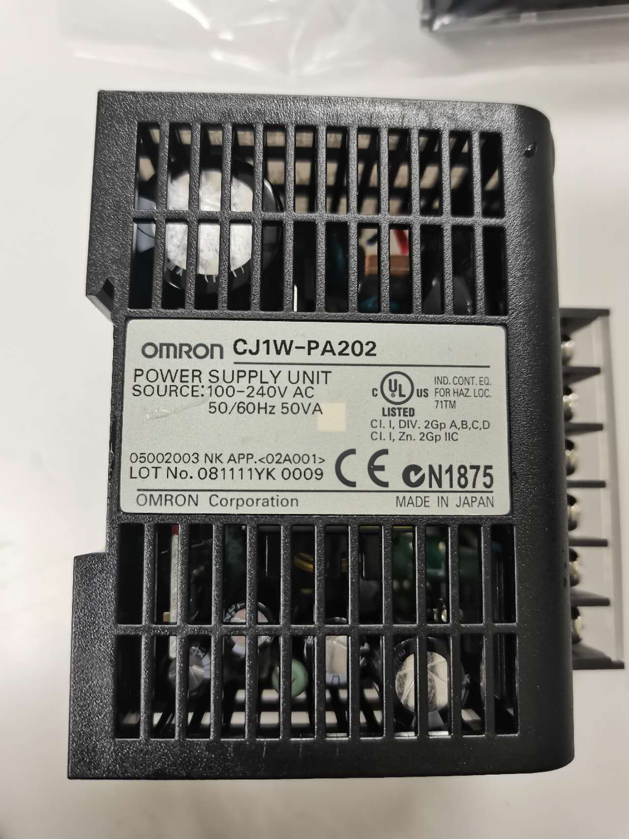 OMRON CJ1W-PA202 POWER SUPPLY UNIT