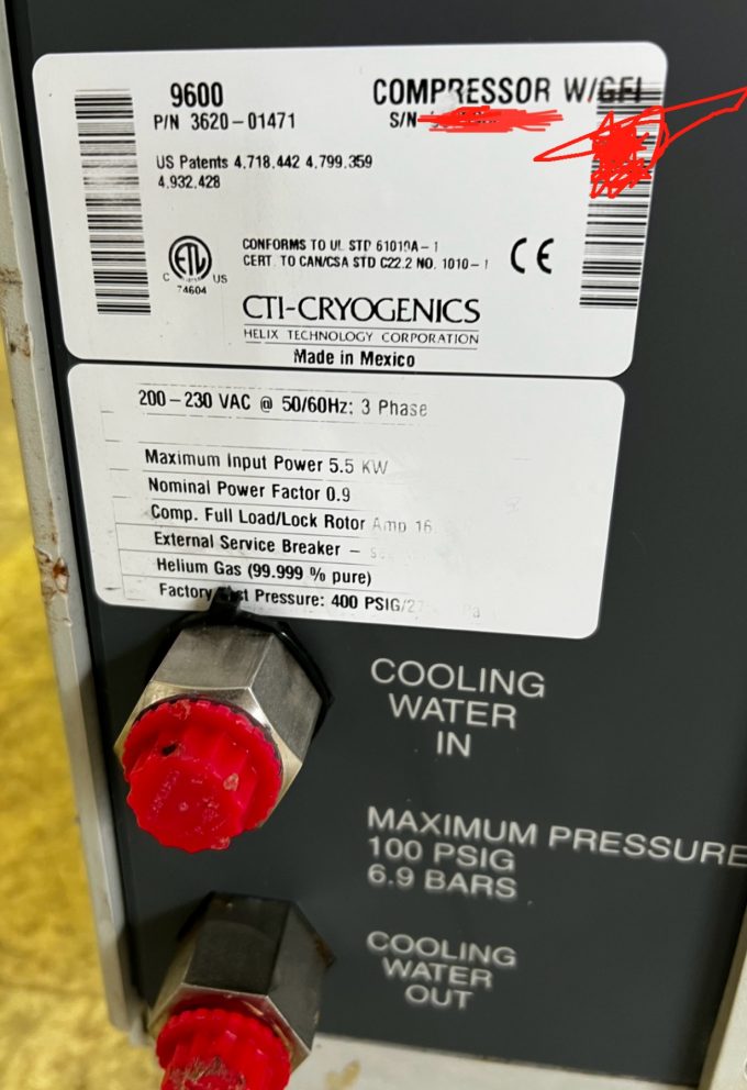 CTI-CRYOGENICS 9600 COMPRESSOR